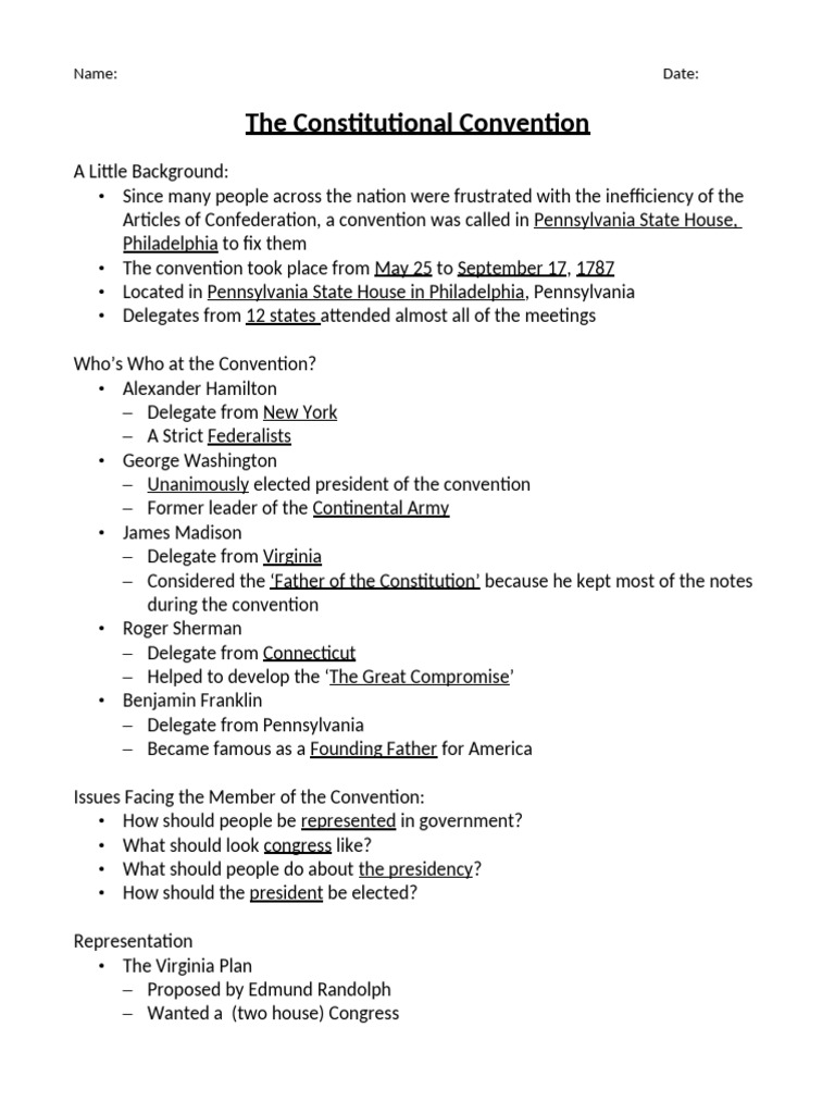Overview of the Constitutional Convention | PDF | Constitutional ...