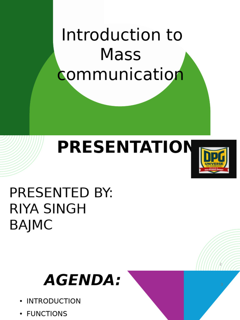 Overview of Mass Communication Concepts | PDF | Communication ...