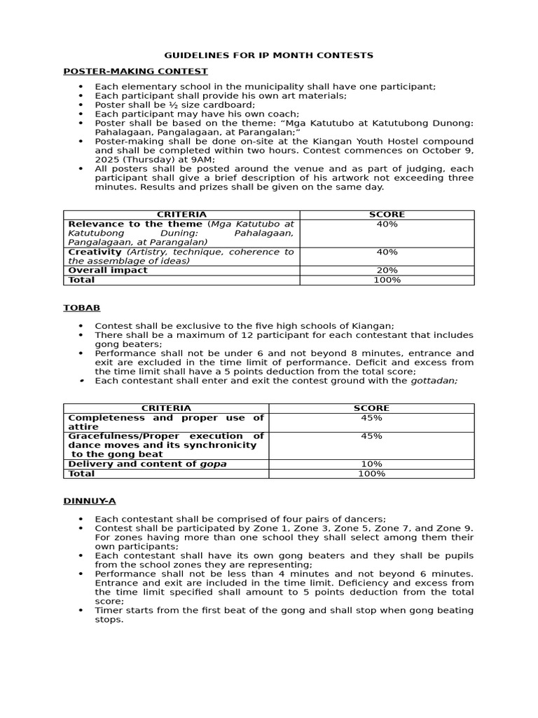 IP Month Contest Guidelines 2025 | PDF | Multiple Choice