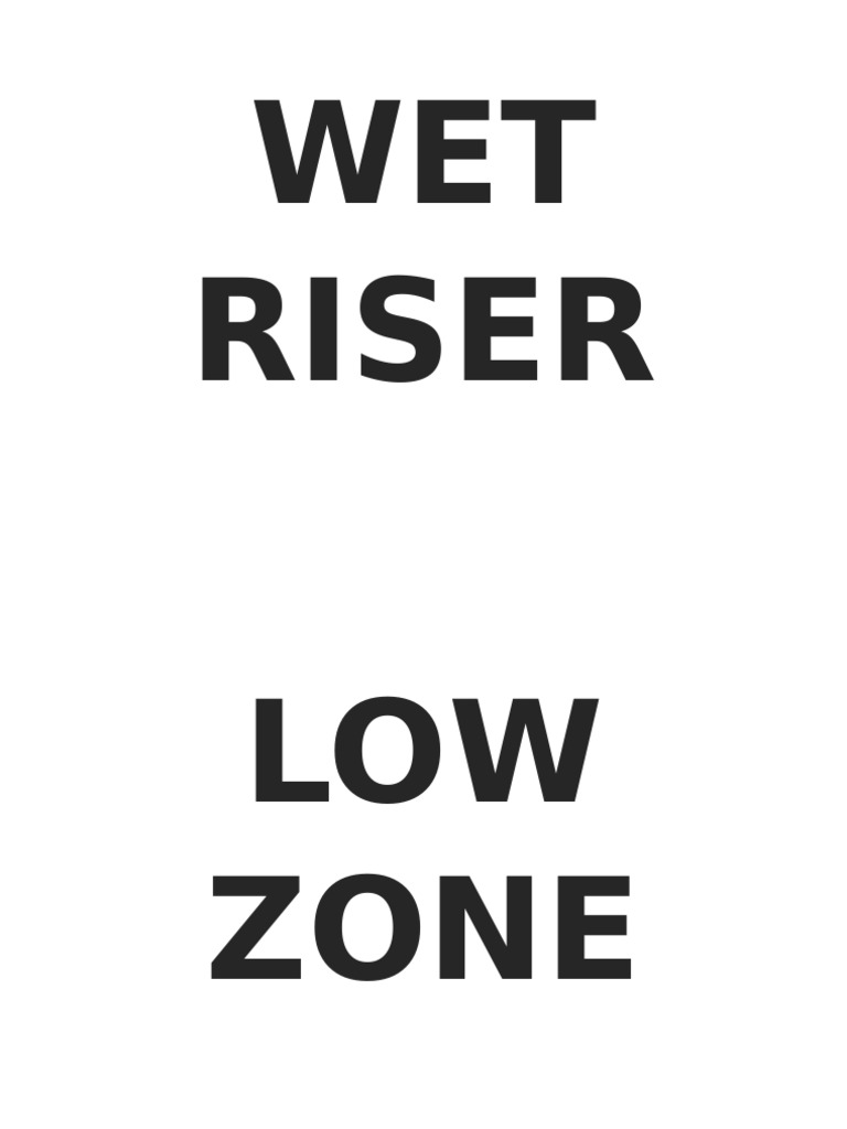 Wet Riser Low Zone | PDF