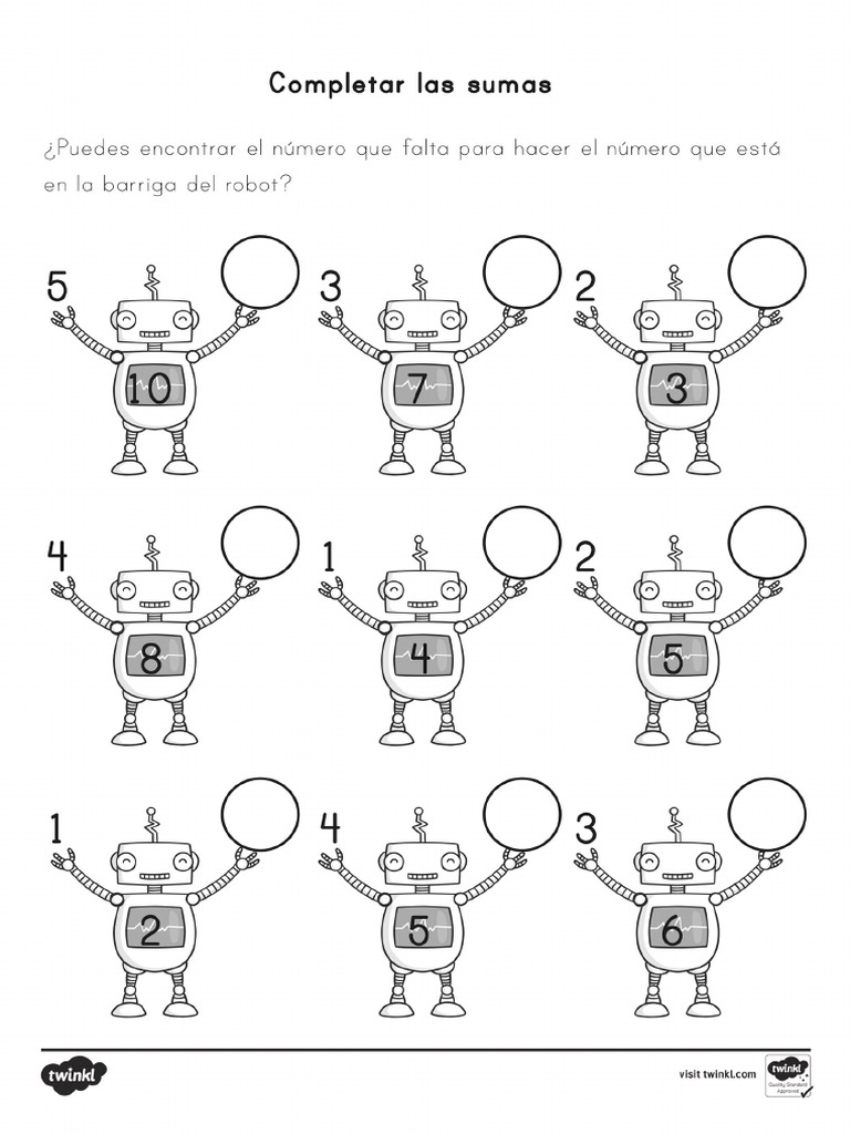 Ficha de Actividad Vínculos Numéricos - Completar La Suma | PDF