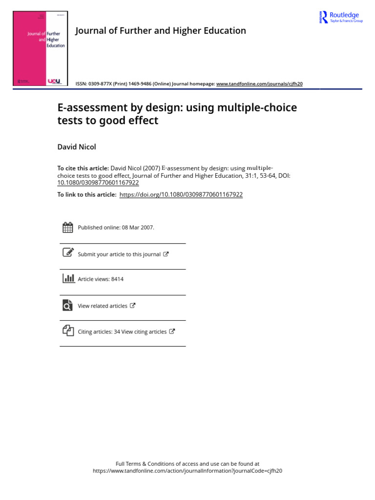 E Assessment by Design Using Multiple Choice Tests To Good Effect-1 ...