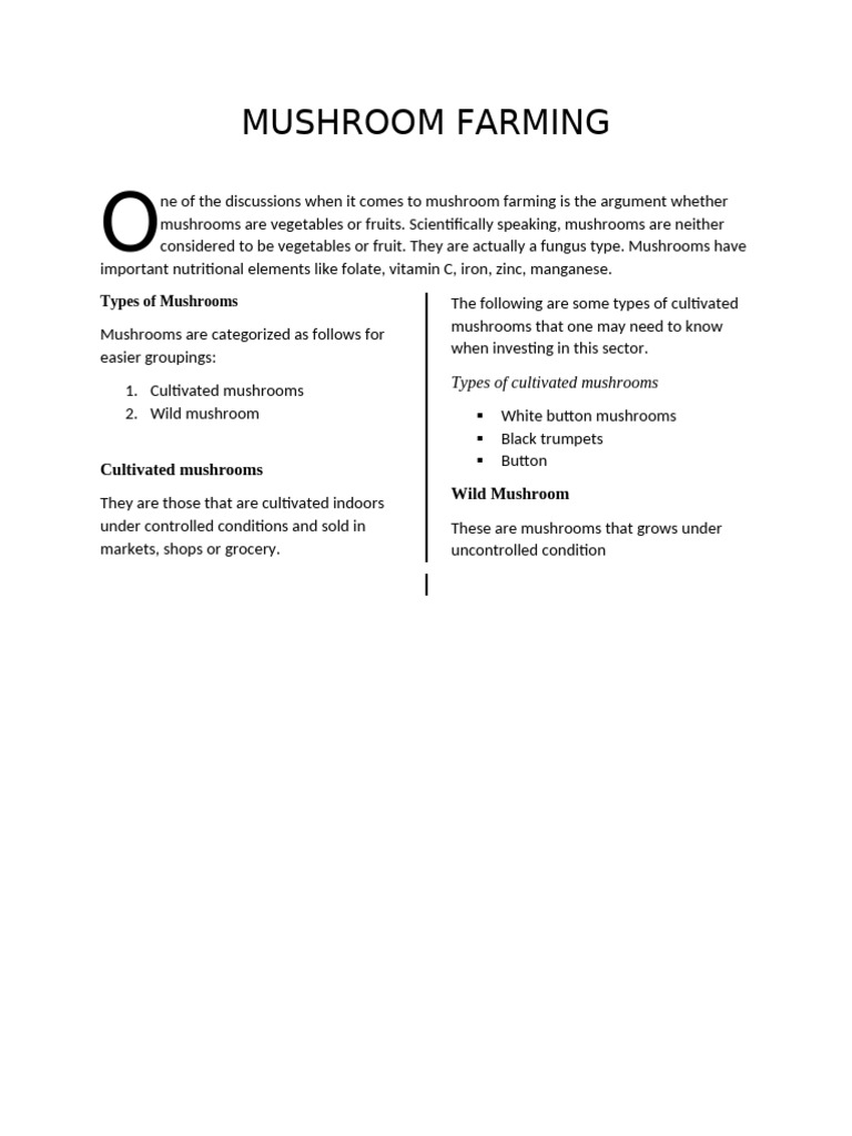Mushroom | PDF