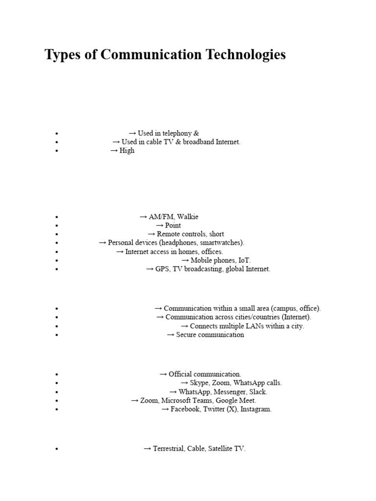 Types of Communication Technologies | PDF