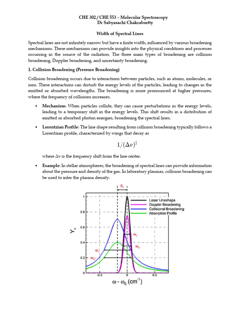 Understanding Spectral Line Widths | PDF | Spectral Line | Molecular ...