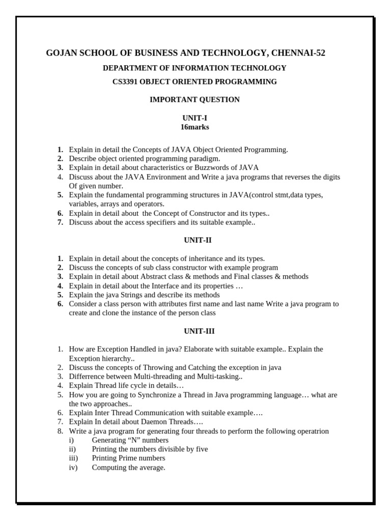Java Object-Oriented Programming Guide | PDF | Class (Computer ...