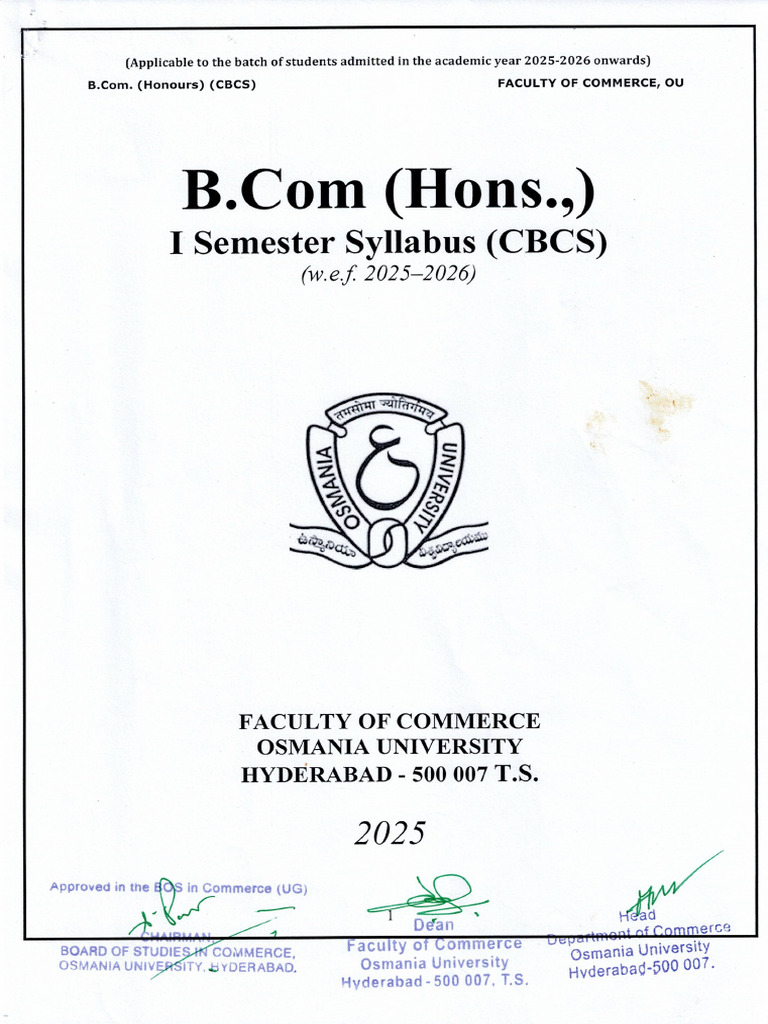 Hons Syllabus | PDF
