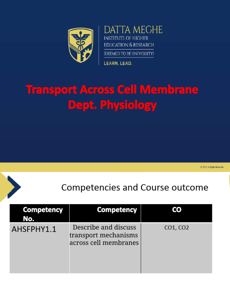 2. Transport Across Cell Membrane | PDF | Cell Membrane | Osmosis