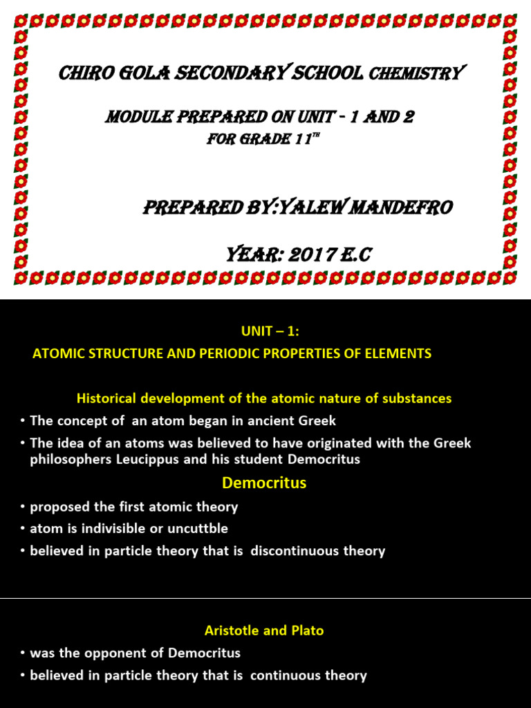 Grade 11 Chemistry: Atomic Structure Guide | PDF | Electromagnetic ...