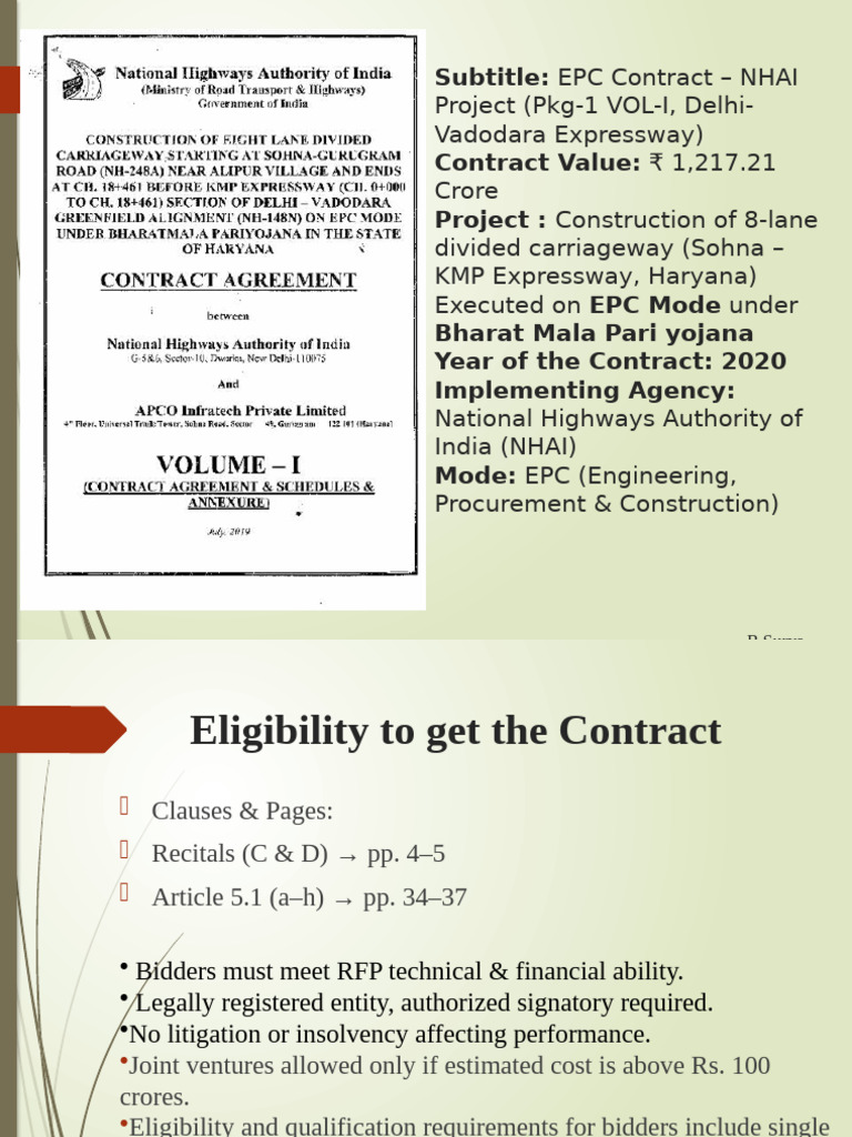 EPC Contract Clauses Presentation | PDF | Business Law | Private Law