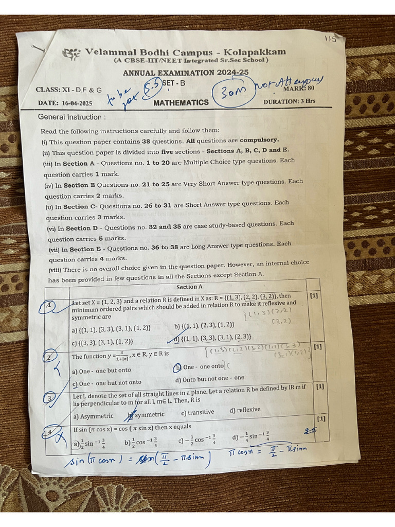 Math Set B Question Paper | PDF