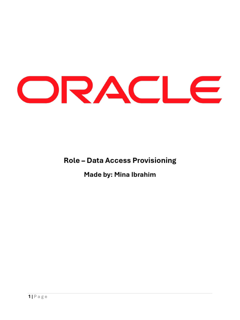 Role - Data Access Provisioning | PDF