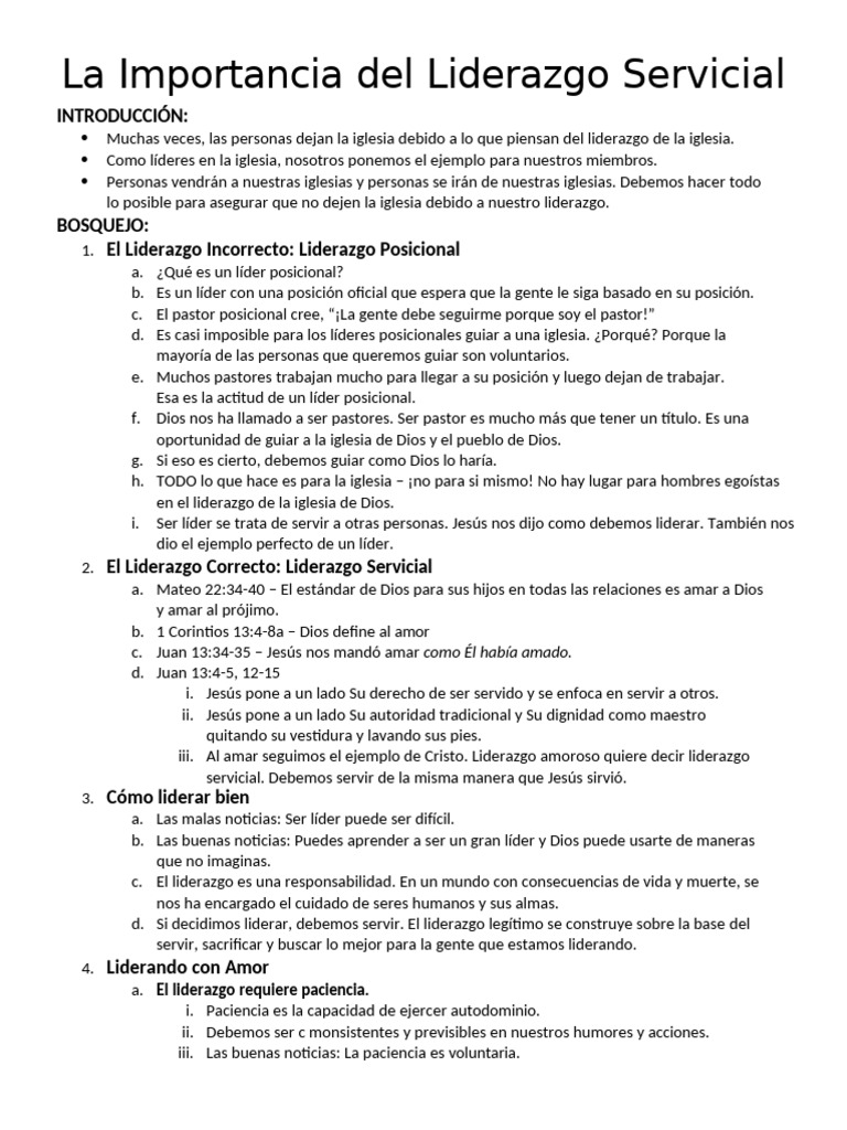 Ejemplos de Liderazgo Servicial | PDF | Liderazgo | Amor
