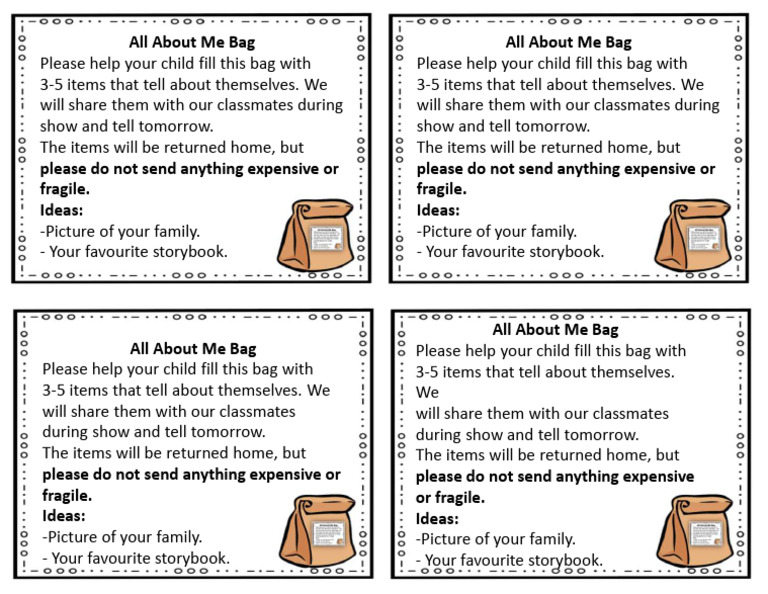 Create an All About Me Bag | PDF