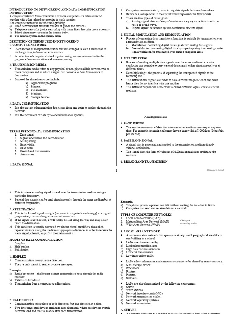 Computer Studies Form 4 Revision Notes | PDF | Computer Network ...