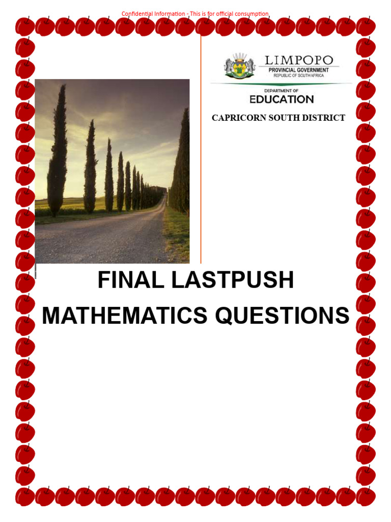 Grade 12 Mathematics Exam Guide | PDF | Mathematics | Equations