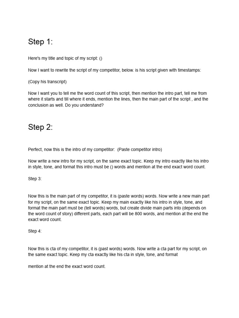 Rewrite Topics Prompt Sheet | PDF