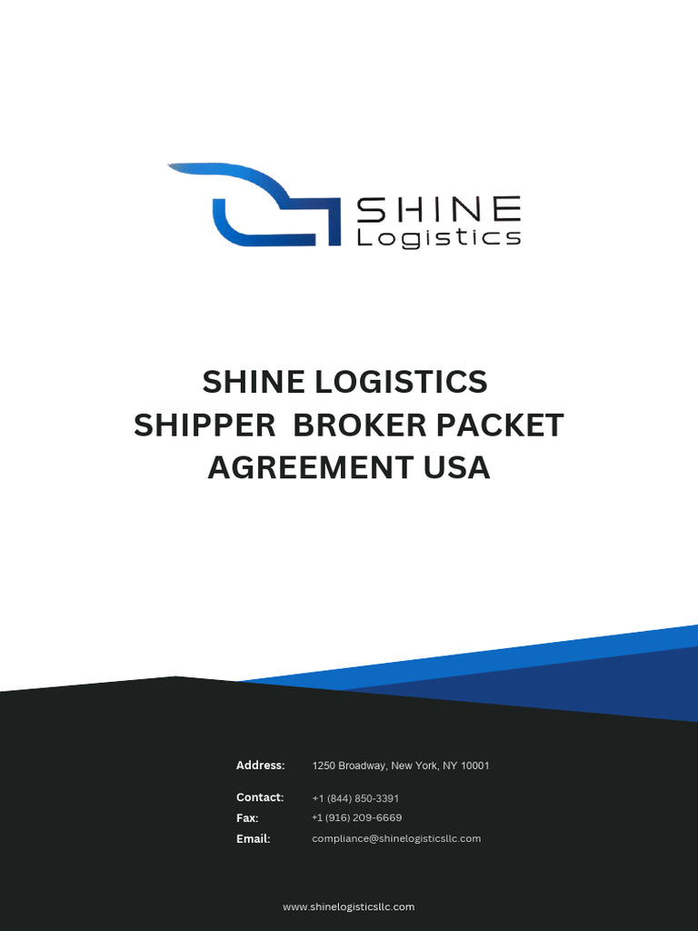 Shine Logistics Shipper Packet 2025 (4) 1 | PDF | Cargo | Bill Of Lading