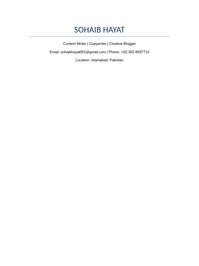 Content Writer Portfolio | PDF