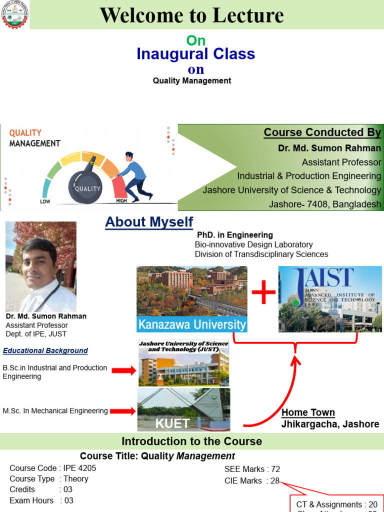 Quality Management Course Overview | PDF