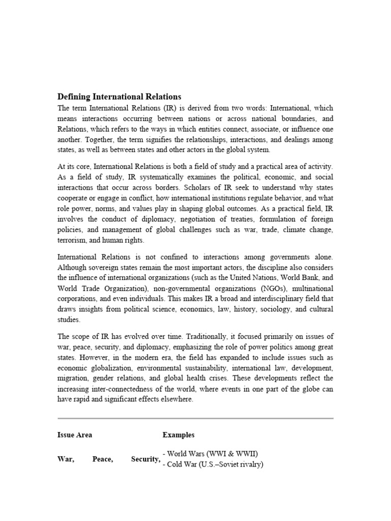 CH 1 .InternationalRelation | PDF | International Relations | World ...