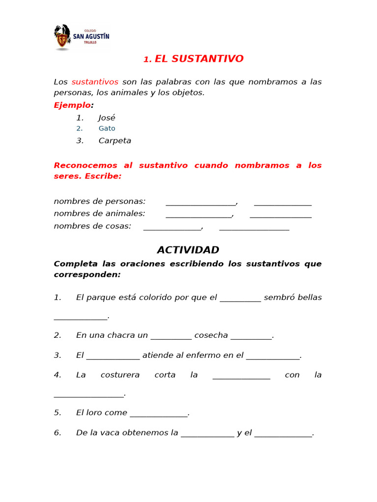 El Sustantivo Comun y Propio 2do | PDF | Lingüística