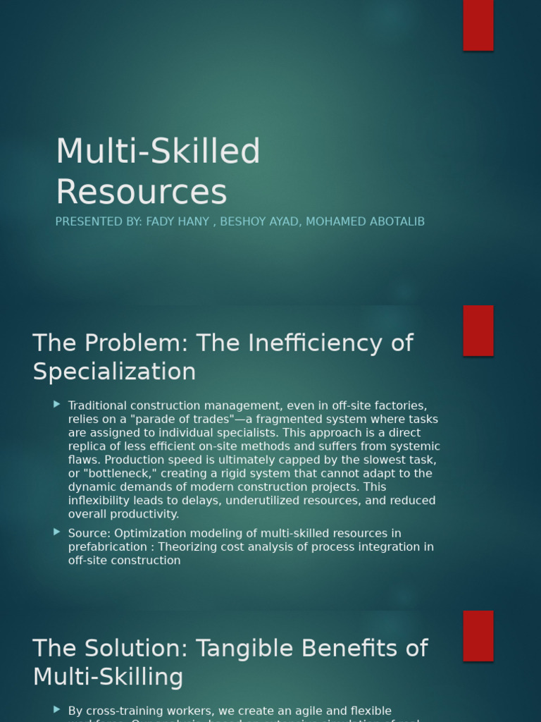 Multi Skilled Resources | PDF | Mathematical Optimization | Cost ...