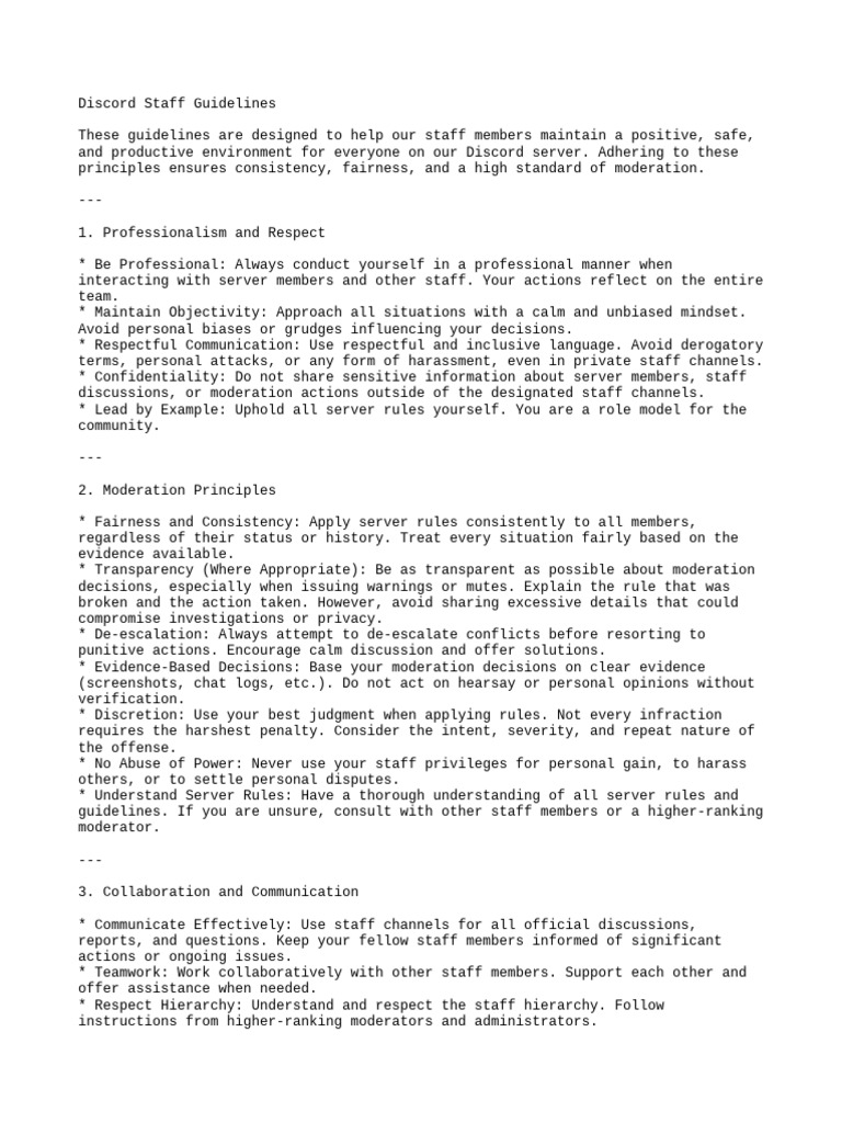 Discord Staff Guidelines and Rules | PDF