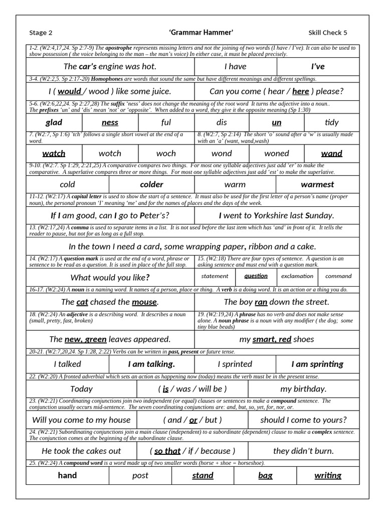 Stage 2 Check 5 - Answers | PDF | Semantic Units | Linguistic Typology