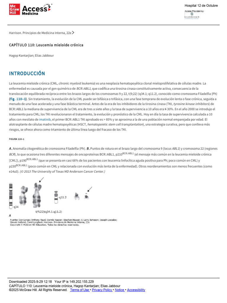CAPÍTULO 110 - Leucemia Mieloide Crónica | PDF | Mutación | Biología