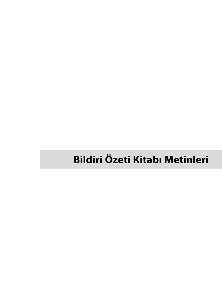 Bildiri Ozetleri Kitabi Metinleri | PDF