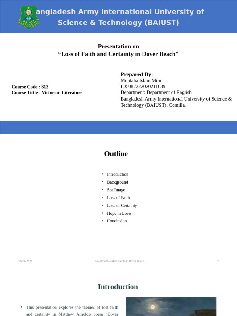 Dover Beach | PDF | Faith