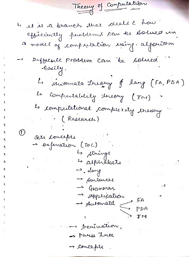 TOC Notes Part-1 | PDF