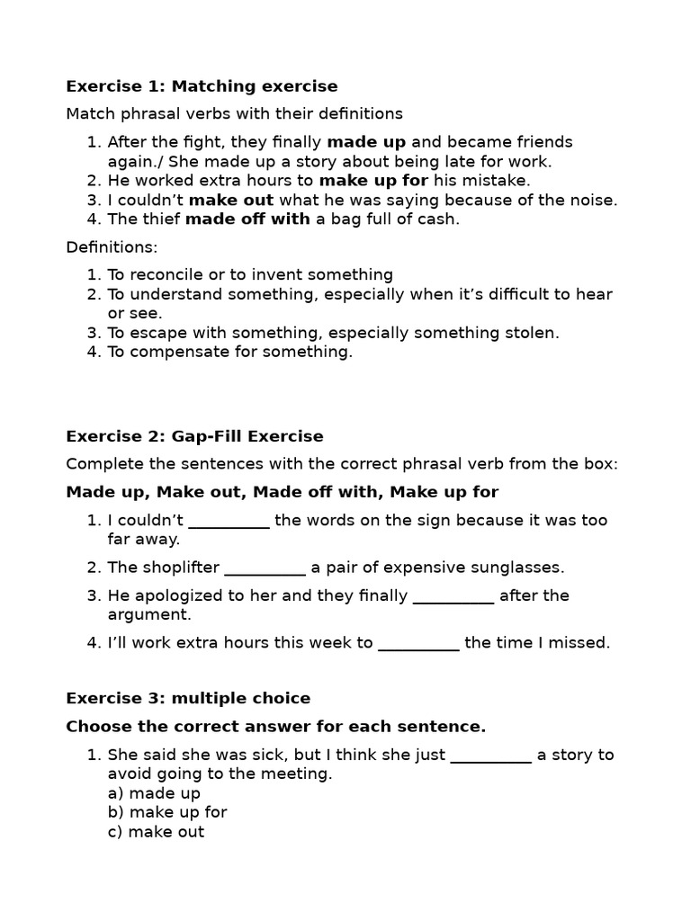 Phrasal Verb With MAKE | PDF