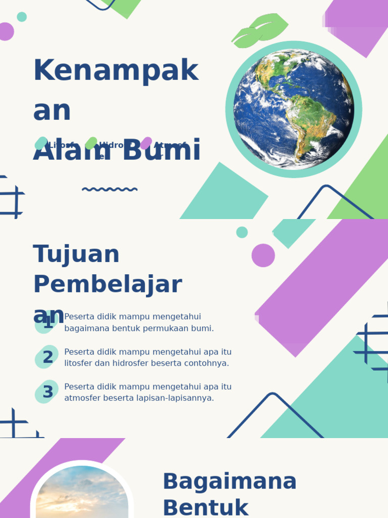 Kenampakan Alam Bumi IPAS Presentasi Pendidikan Ungu Hijau Dan Biru ...