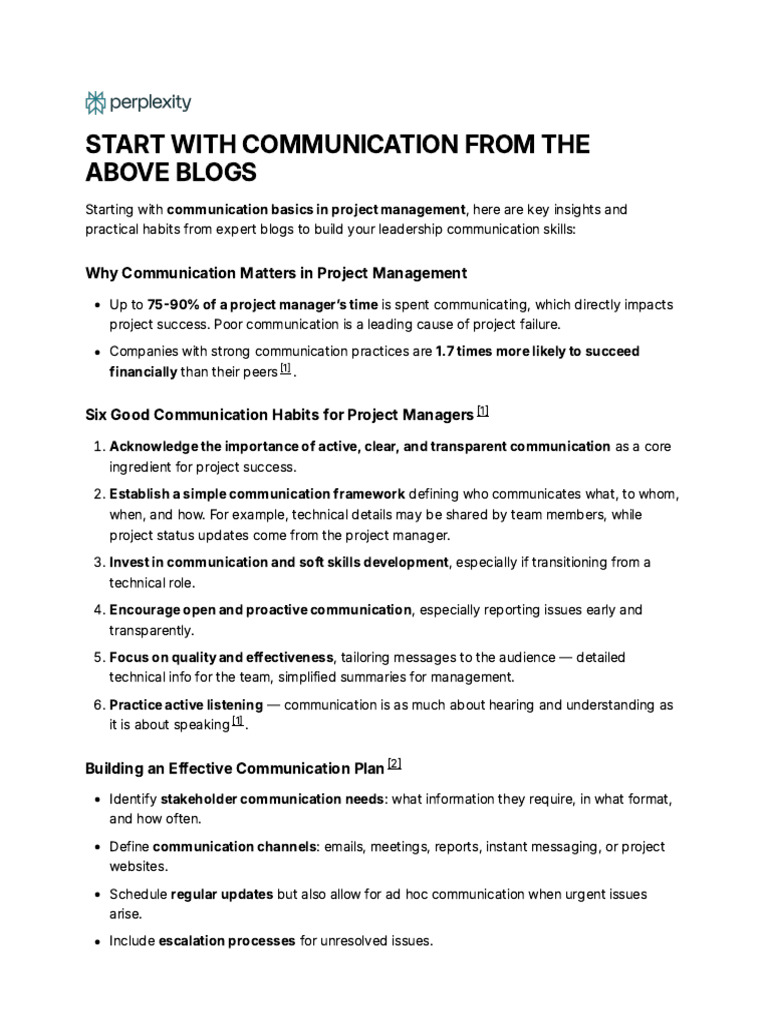 Start With Communication From The Above Blogs | PDF | Communication ...