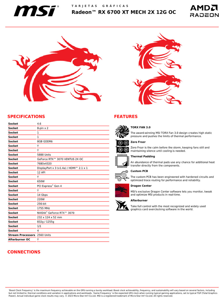 Radeon™ RX 6700 XT MECH 2X 12G OC | PDF | Graphics Processing Unit | Computing