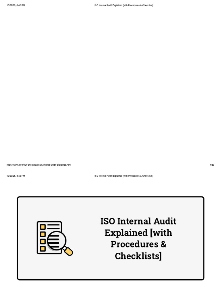 ISO Internal Audit Explained (With Procedures & Checklists) | PDF | Audit | Internal Audit