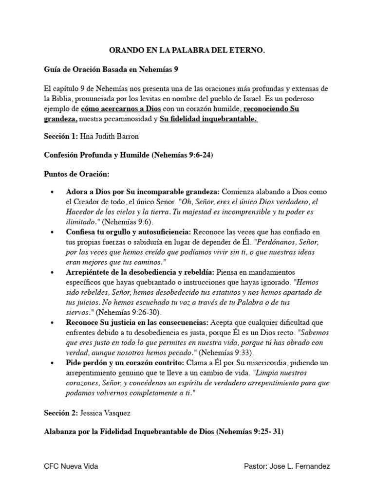 Orando en Nehemias 9 | PDF | Pecado | Oración