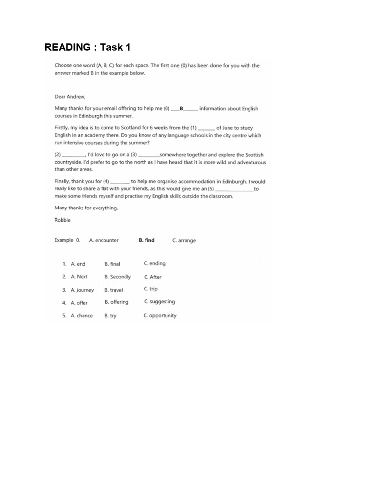 Reading Test 1 | PDF