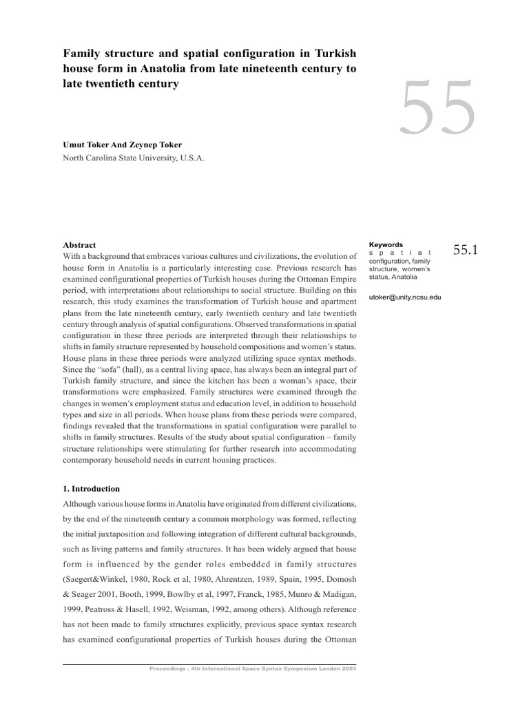 Family Structure and Spatial Configuration in Turkish House Form in ...