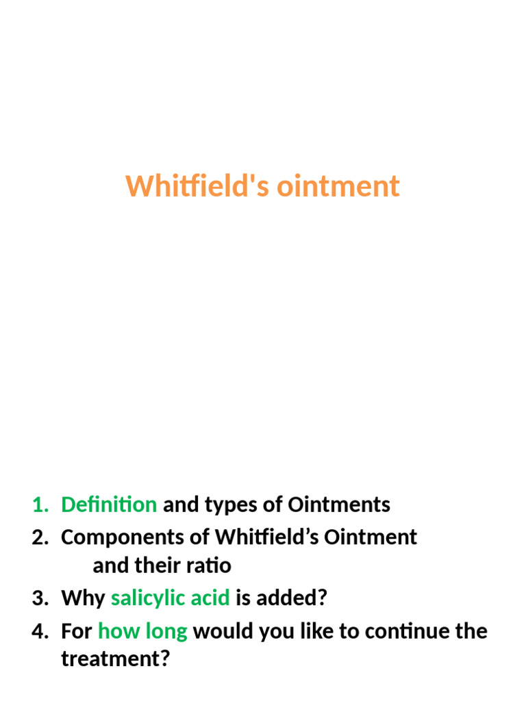 04 Whitfield's Ointment | PDF