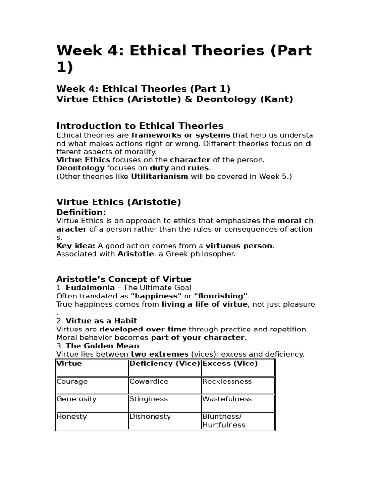 Virtue Ethics and Deontology Explained | PDF | Virtue Ethics | Virtue