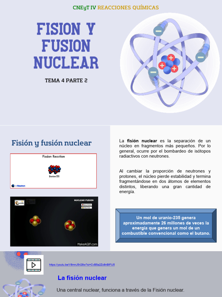 TEMA 4 PARTE 2A - Fisión y Fusión Nuclear - CNEyT IV 2025 | PDF | La ...