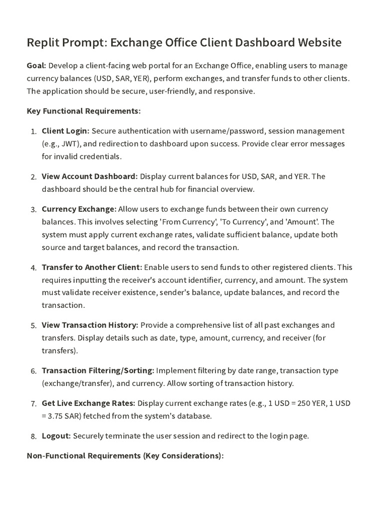 Replit Prompt Exchange Office Client Dashboard Website | PDF | Web Development | Software