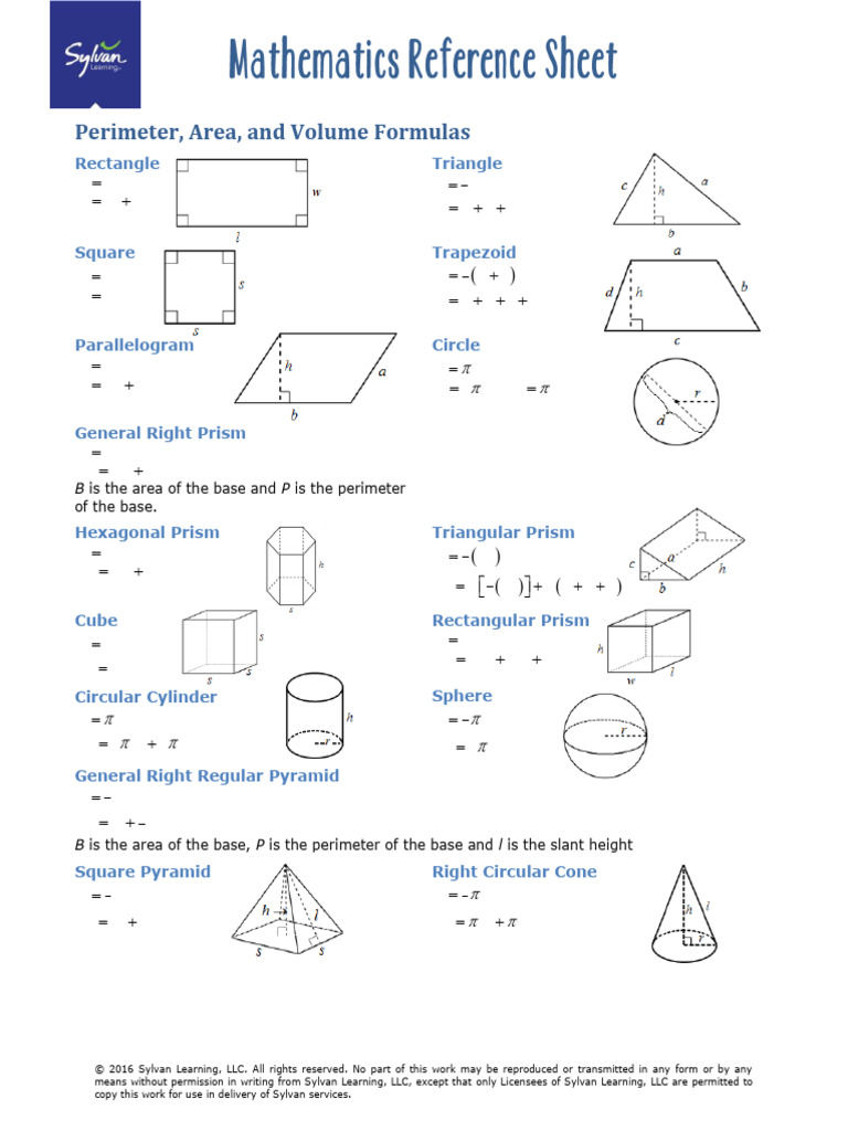 Shape Equations and Formulas Guide | PDF | Area | Mathematics