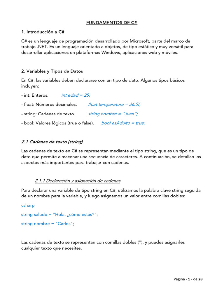 Fundamentos de C# | PDF | C Sharp (lenguaje de programación) | Función anónima