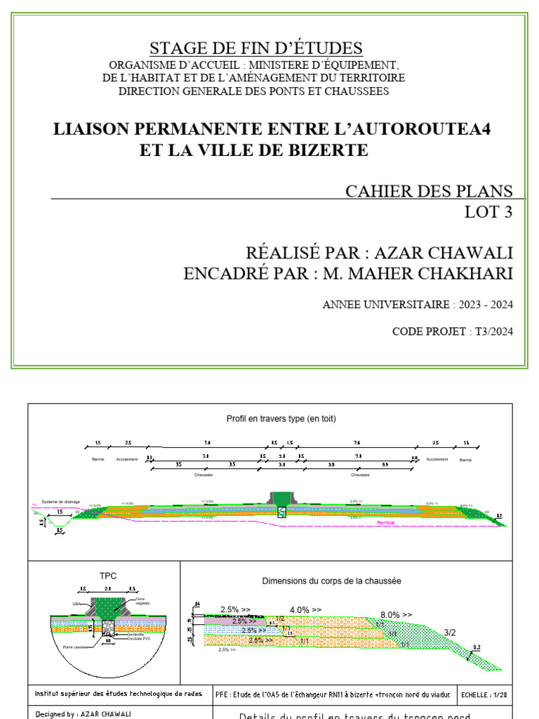 Cahier des plans pour autoroute A4 Bizerte | PDF | Ingénierie des ...
