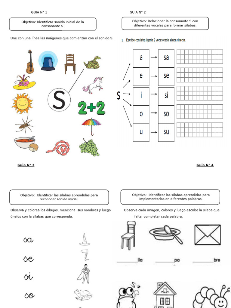Actividades para Aprender la Consonante S | PDF