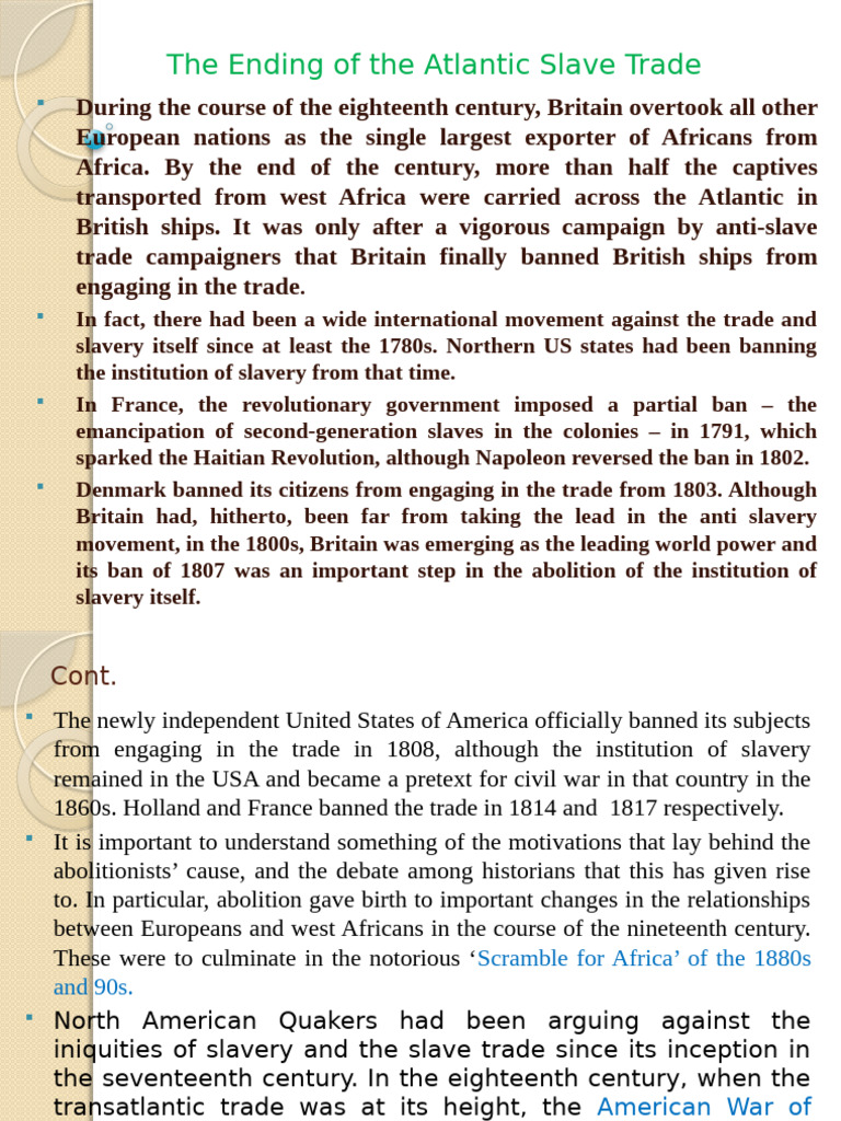 Ending the Atlantic Slave Trade | PDF | Abolitionism | Atlantic Slave Trade